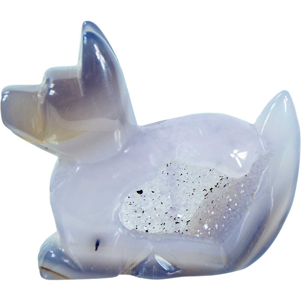 Druzy Agate Figurine - Dog (Each): Kheops International