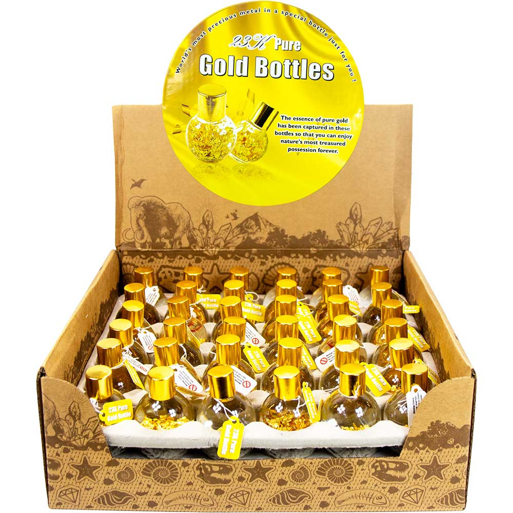 23K Pure Gold Flake Bottles (Display of 36): Kheops International