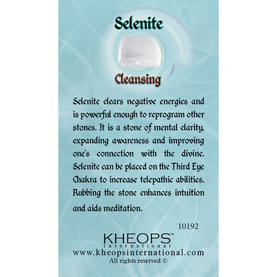 Gemstone Properties Info Card Selenite (each) | Kheops International
