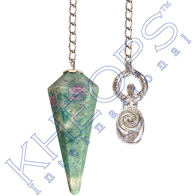 Pendulum Hexagonal Ruby Zoisite Spiral Goddess (each) | Kheops International