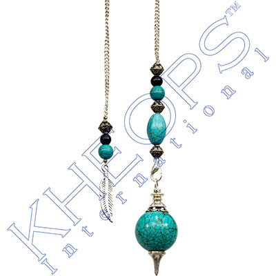 Pendulum Sephoroton Turquoise - Feather (Each) | Kheops International